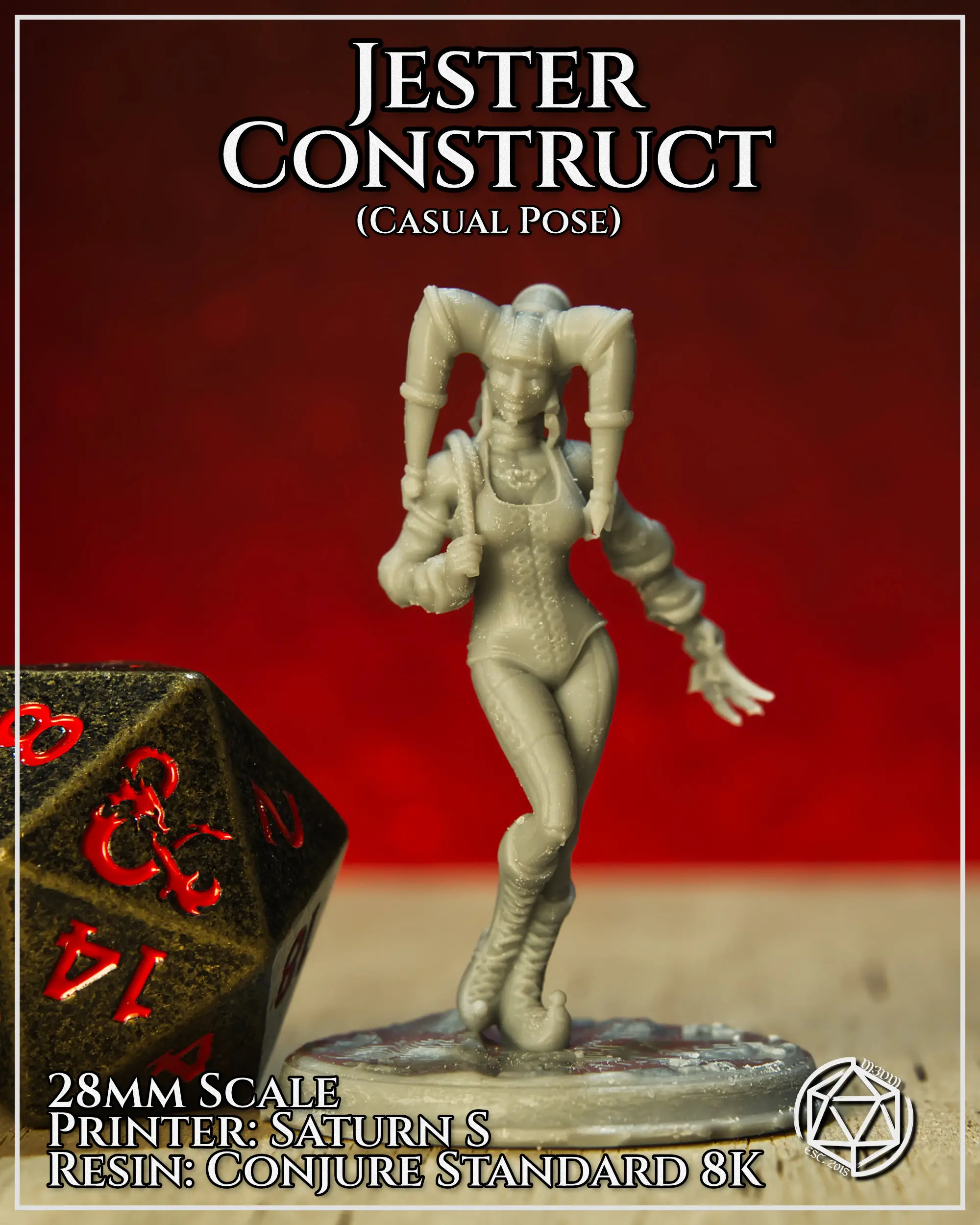 Characters & Creatures STL Descarga - Jester Rogue Construct (Casual) - M3DM