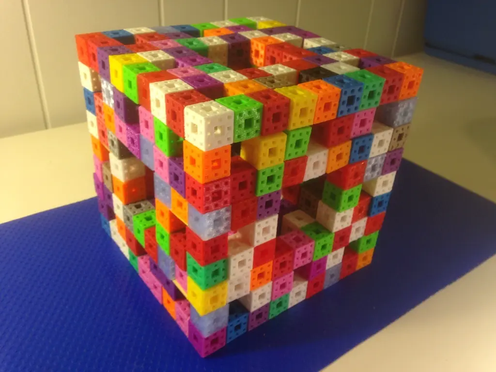 Level 4 Menger sponge built out of 400 Level 2 Menger sponge | 3D ...