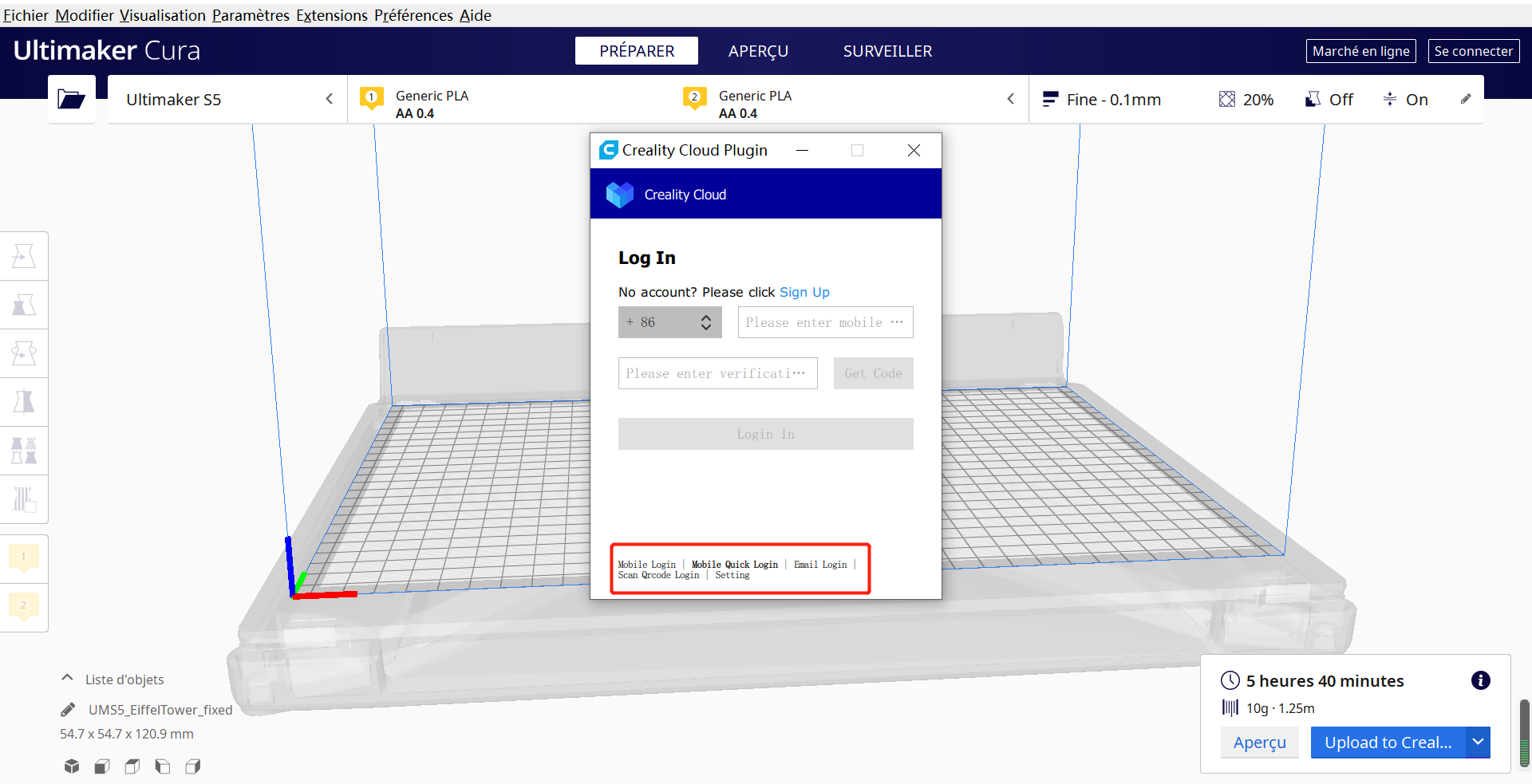 Comment importer le G-code vers Creality Cloud à partir d'Ultimaker Cura?