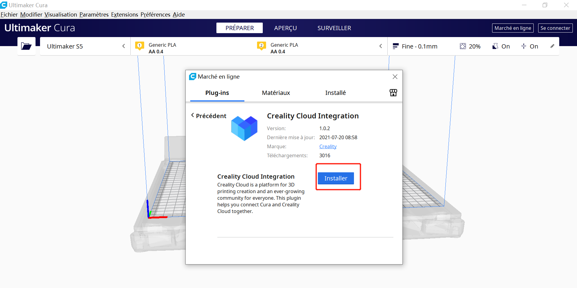 Comment importer le G-code vers Creality Cloud à partir d'Ultimaker Cura?