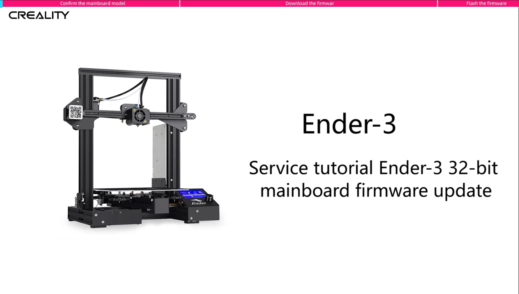Service tutorial Ender-3 32-bit mainboard firmware update | Creality Cloud