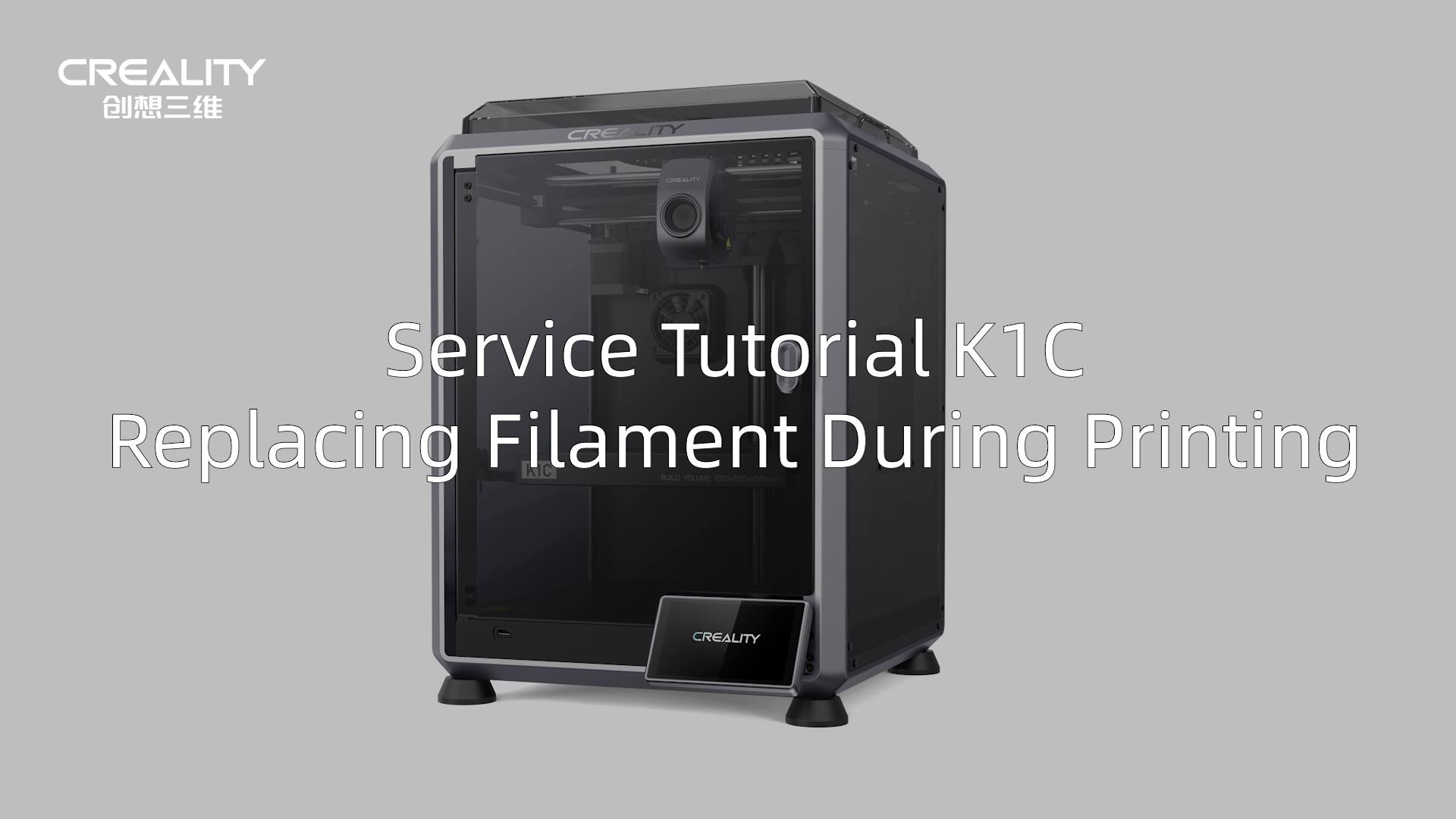 Service Tutorial K1C Replacing Filament During Printing | Creality Cloud