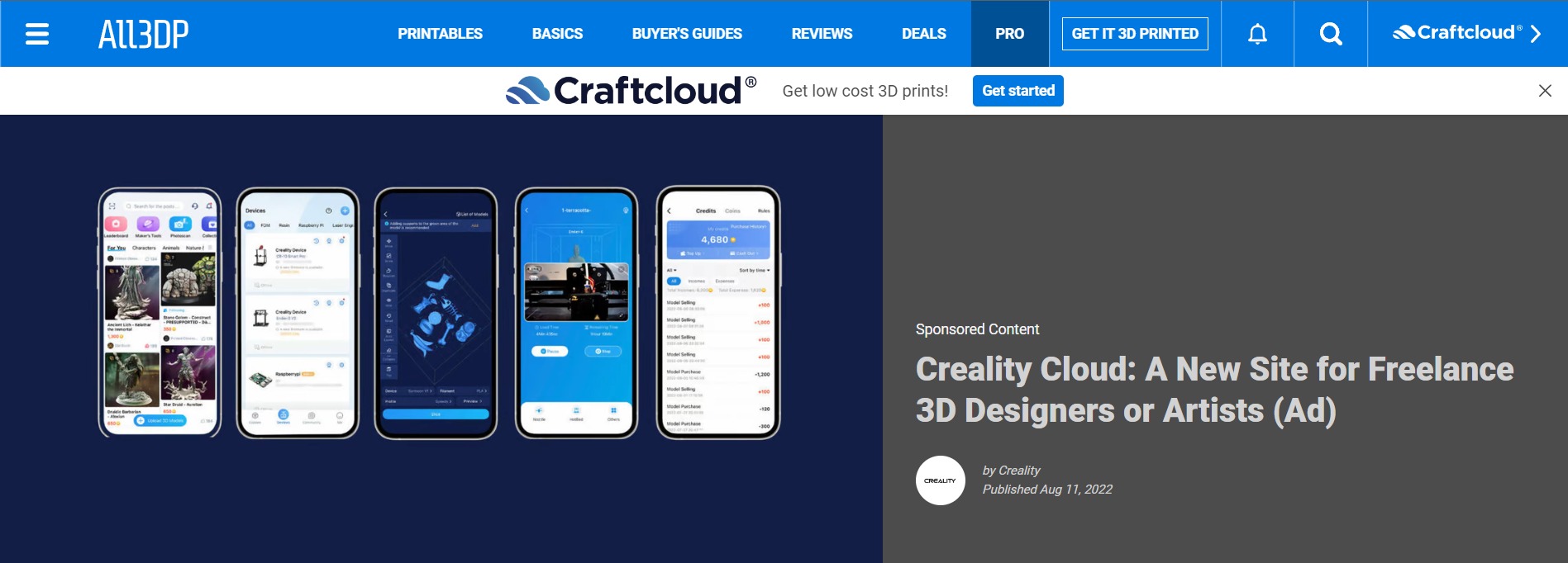 Creality Cloud introducing article from All3DP