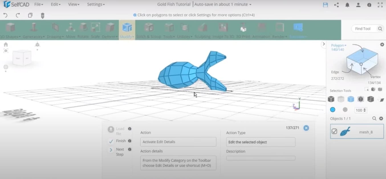 How to Create a Goldfish using Box modeling techniques