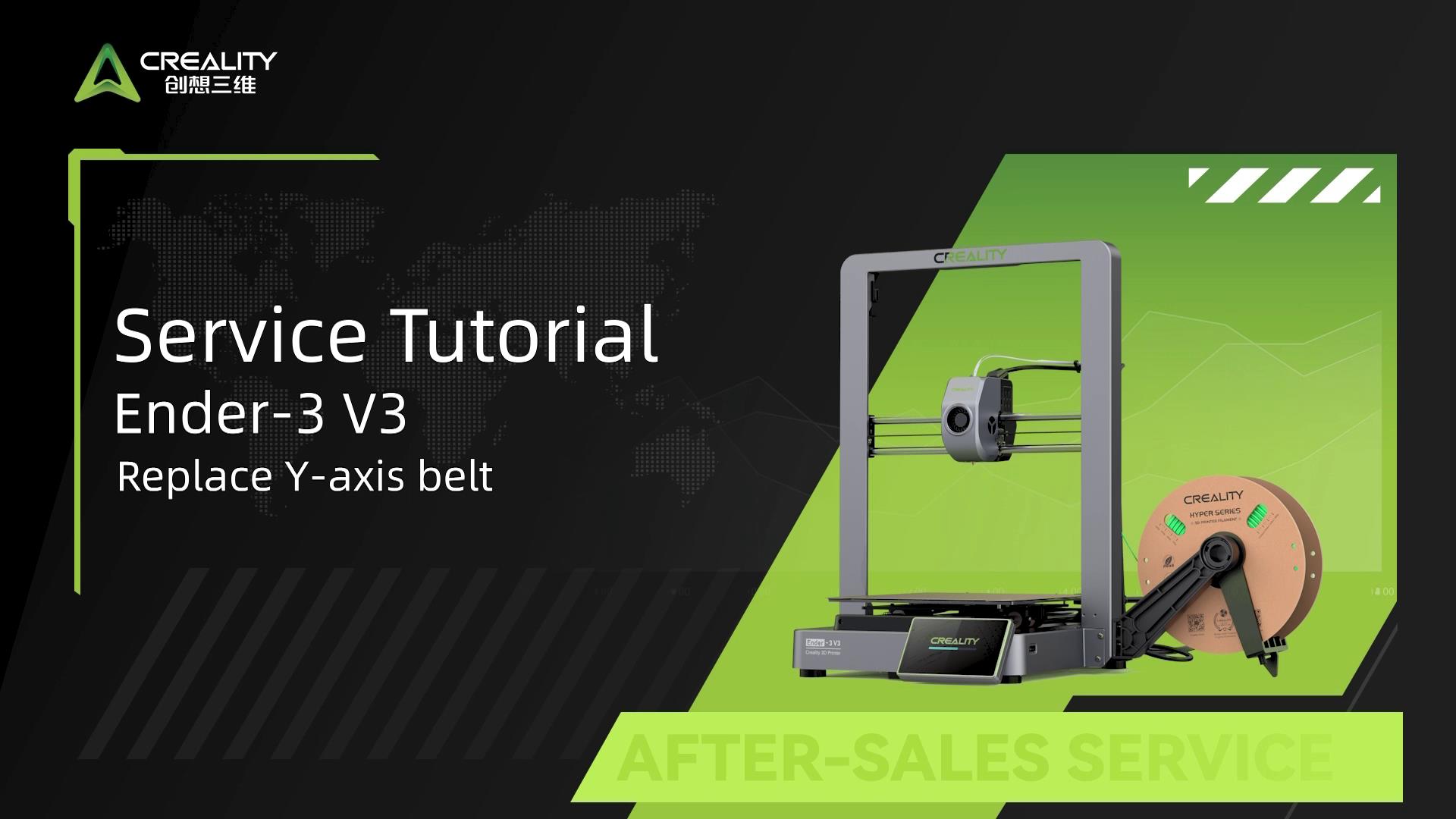 Service Tutorial Ender-3 V3 Replace Y-axis belt | Creality Cloud
