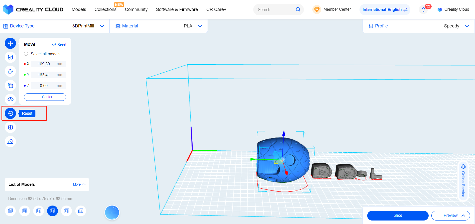 Slice Multiple Models on Creality Cloud Website