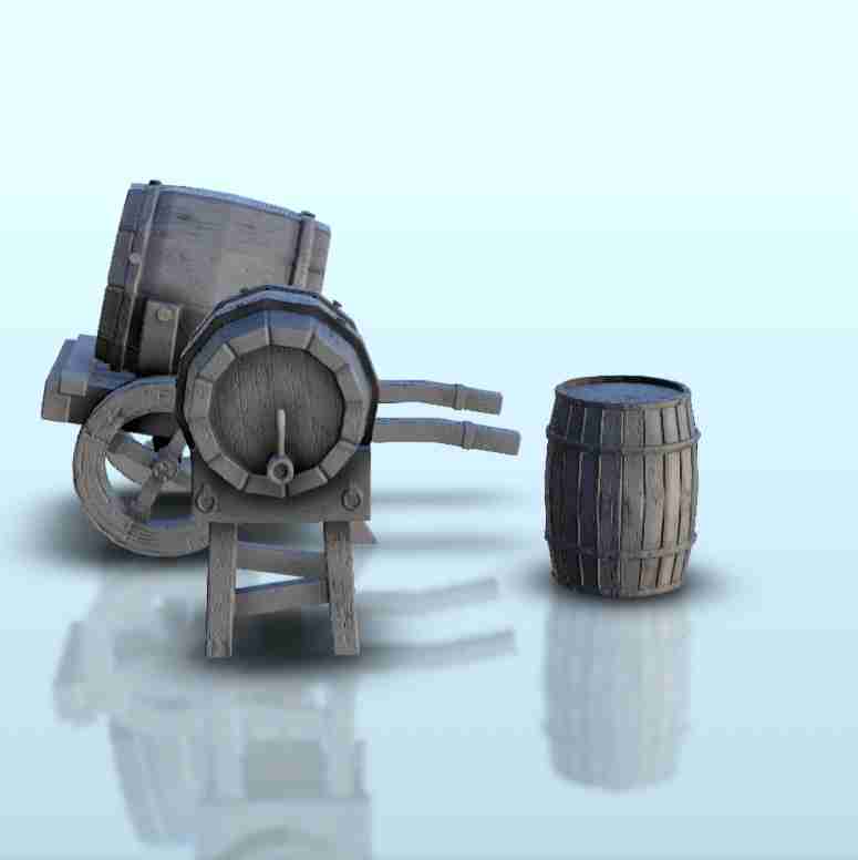 Set of medieval barrels (1) - scenery medieval miniatures wa | 3D ...
