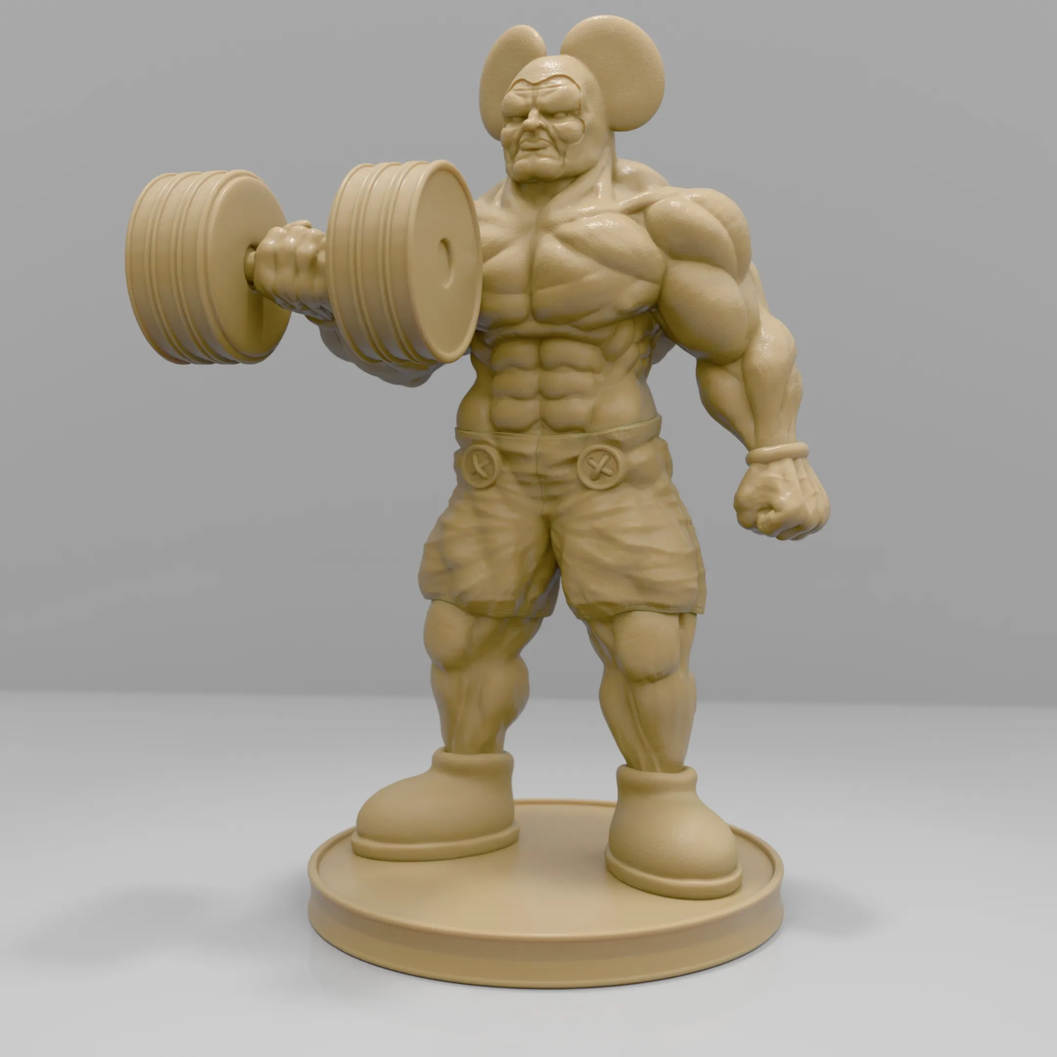 Archivos de impresora 3D | Archivo 3MF | Mickey Bodybuilder Sculpture ...