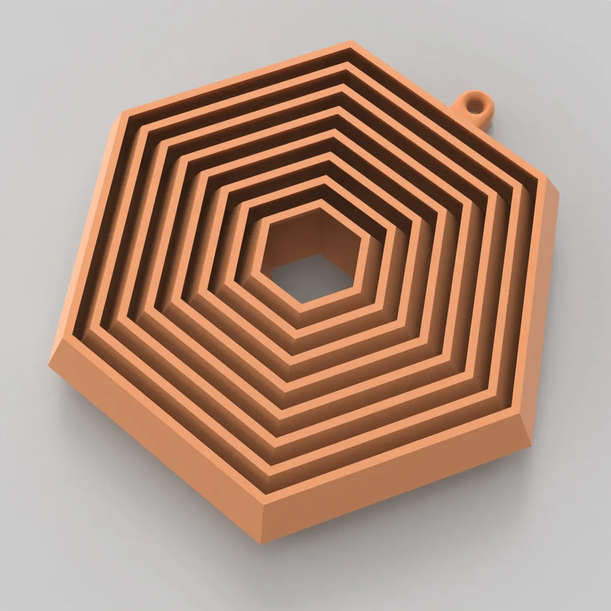 Accessories STL Download - Hexagonal Key Chain Decorationby Furqan03