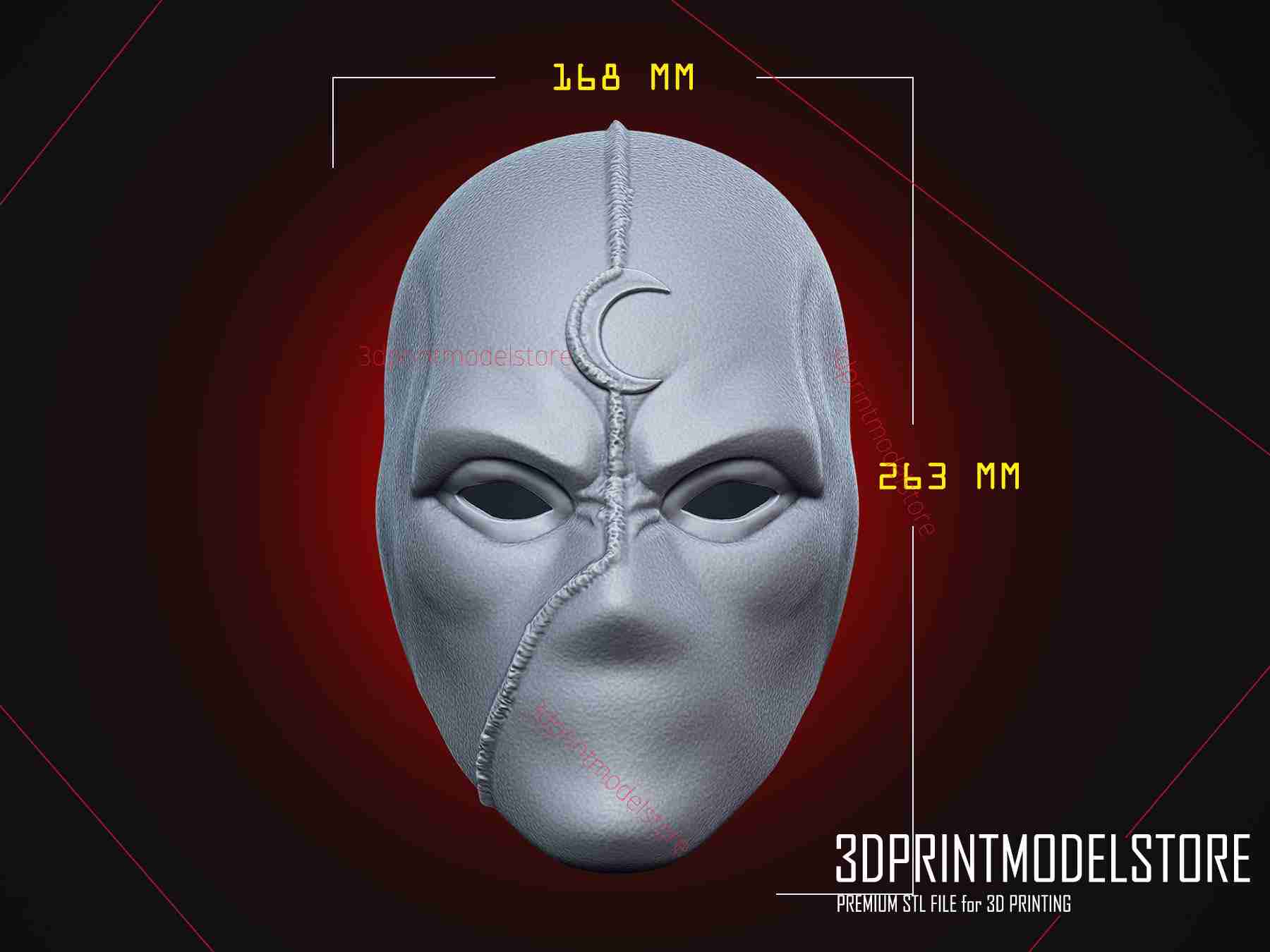 Moon Knight Mask Face Shell - Marvel Comic Cosplay Halloween | 3D ...