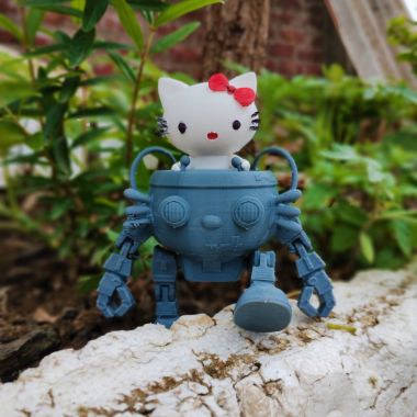 Hello Kitty piloting a Articulated robot This is a ready to print model ...