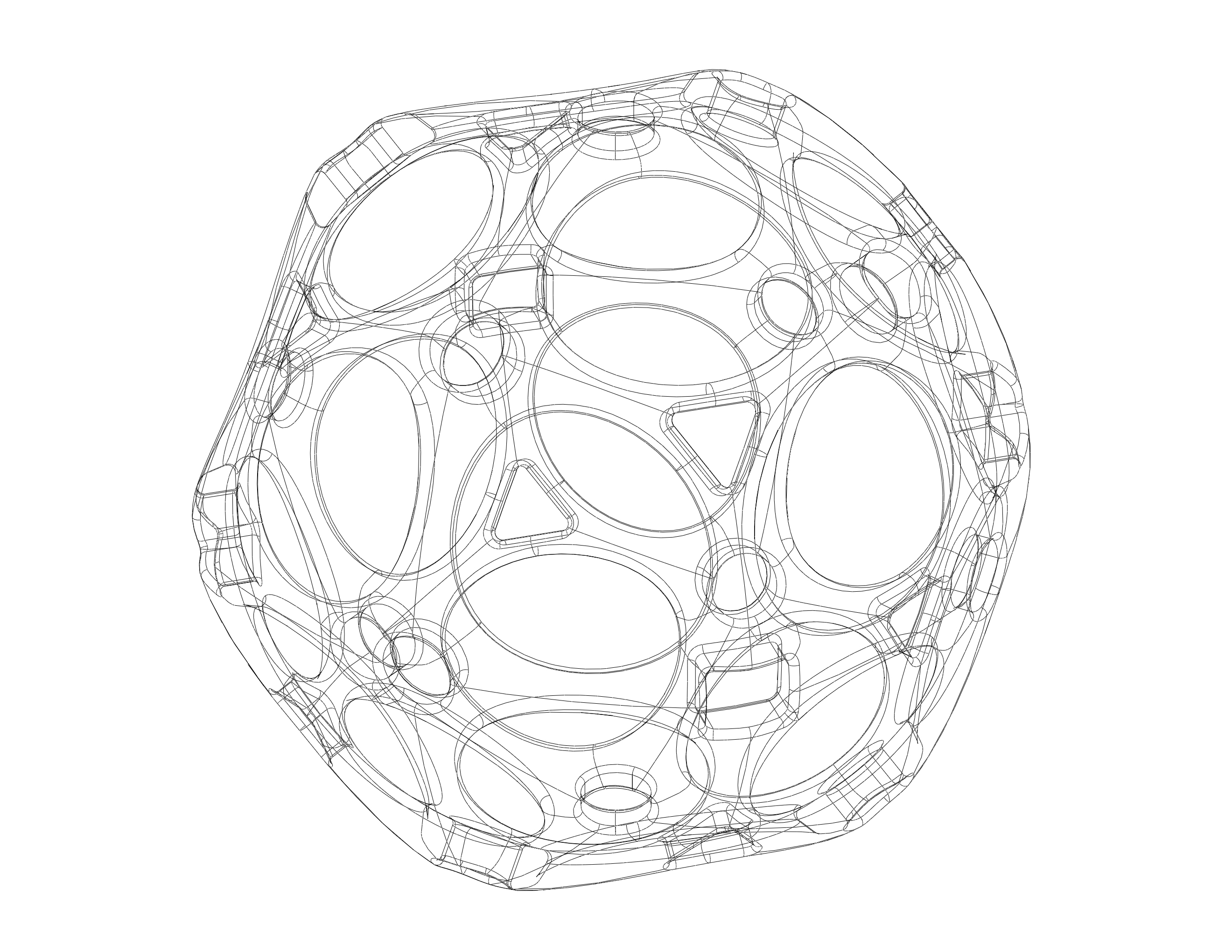 Wireframe Shape Geometric Holes Pattern Ball | 3D models download ...