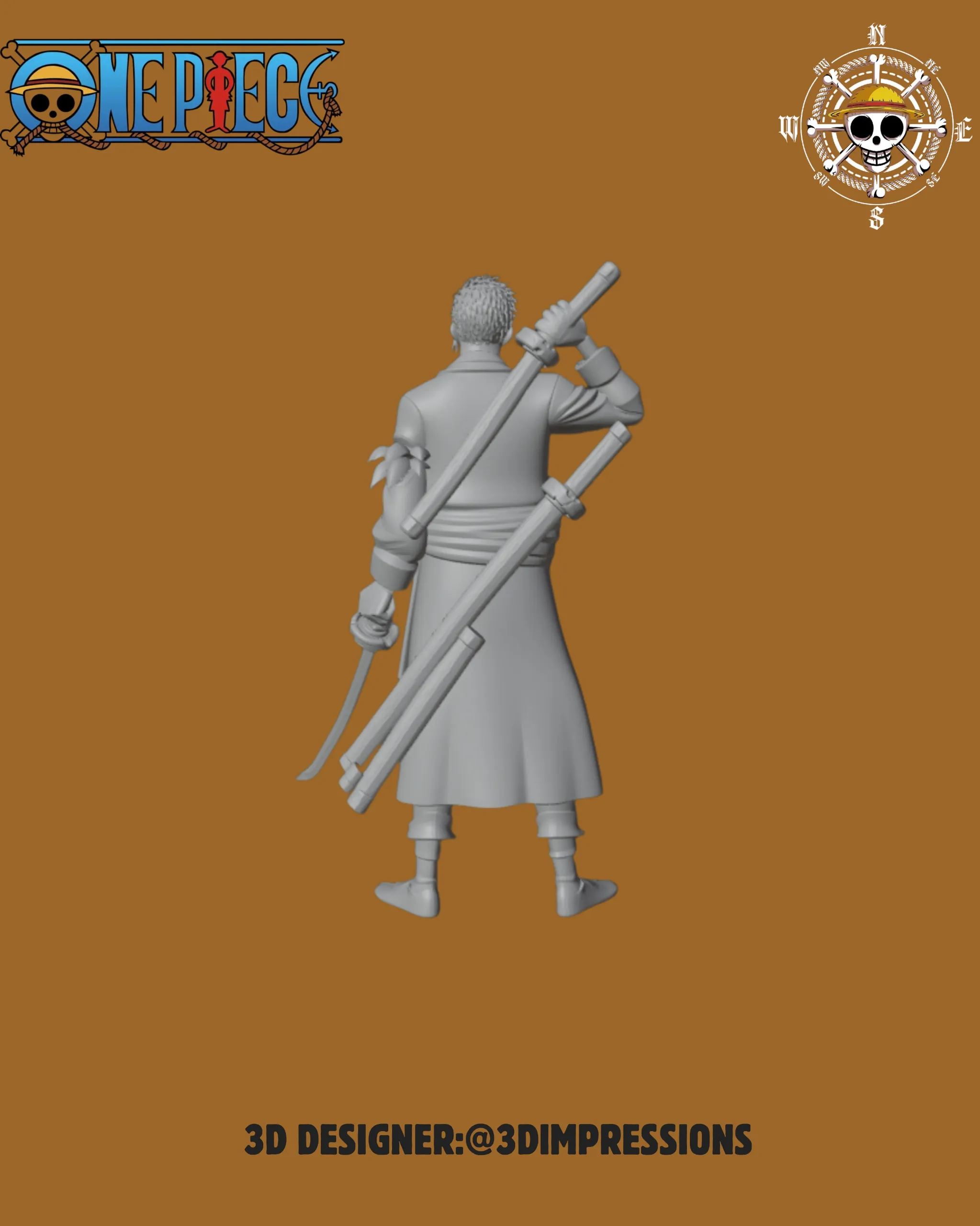 Characters & Creatures STL Download - Roronoa Zoro One Pieceby 3DImpresions