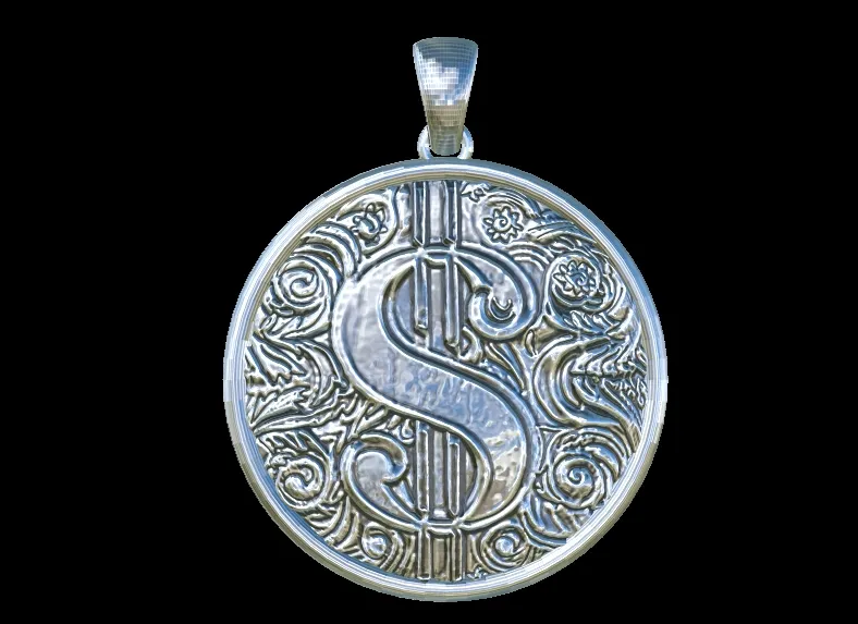Jewelry & Accessories STL Download - Dollar Sign Pendantby Christina3d