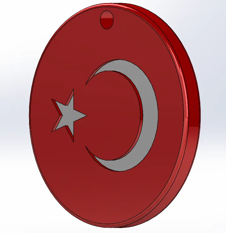 Badges & Coins STL Download - turkish flagby Hamit Hamidettin ÖZTÜRK