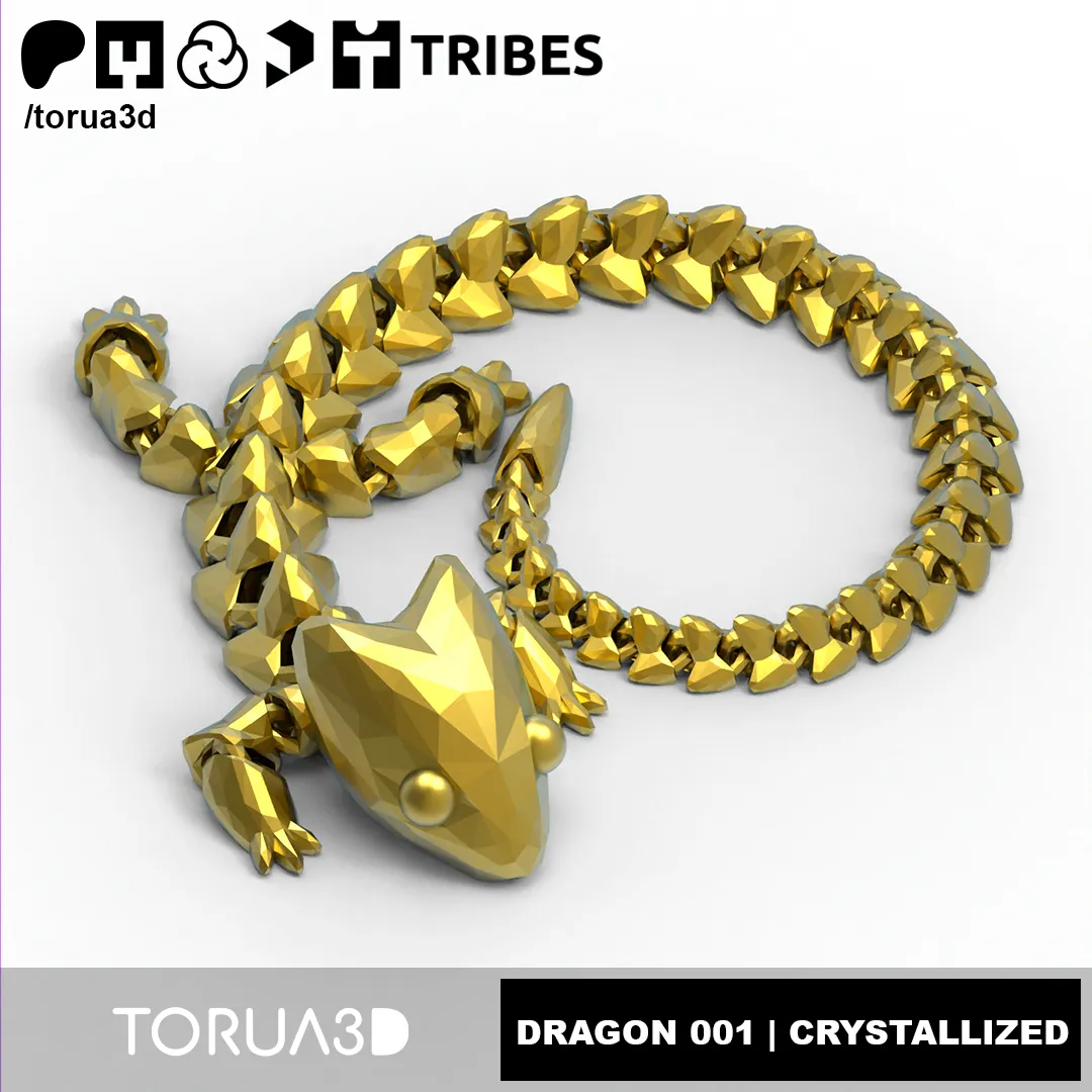 Other STL Download - Articulated Dragon 001 Crystallized - Print in ...