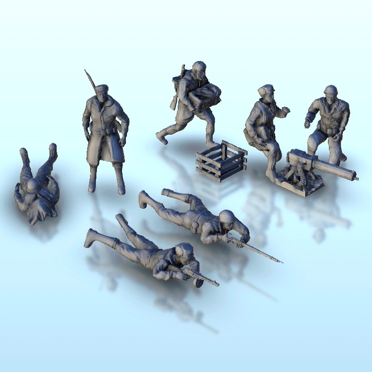 Russian WW2 infantry section - terrain scenery USSR mini | 3D models ...