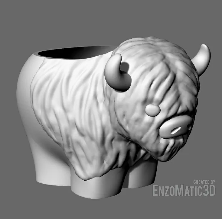 Home Decorations & Ornaments STL Download - flower pot buffalo American ...