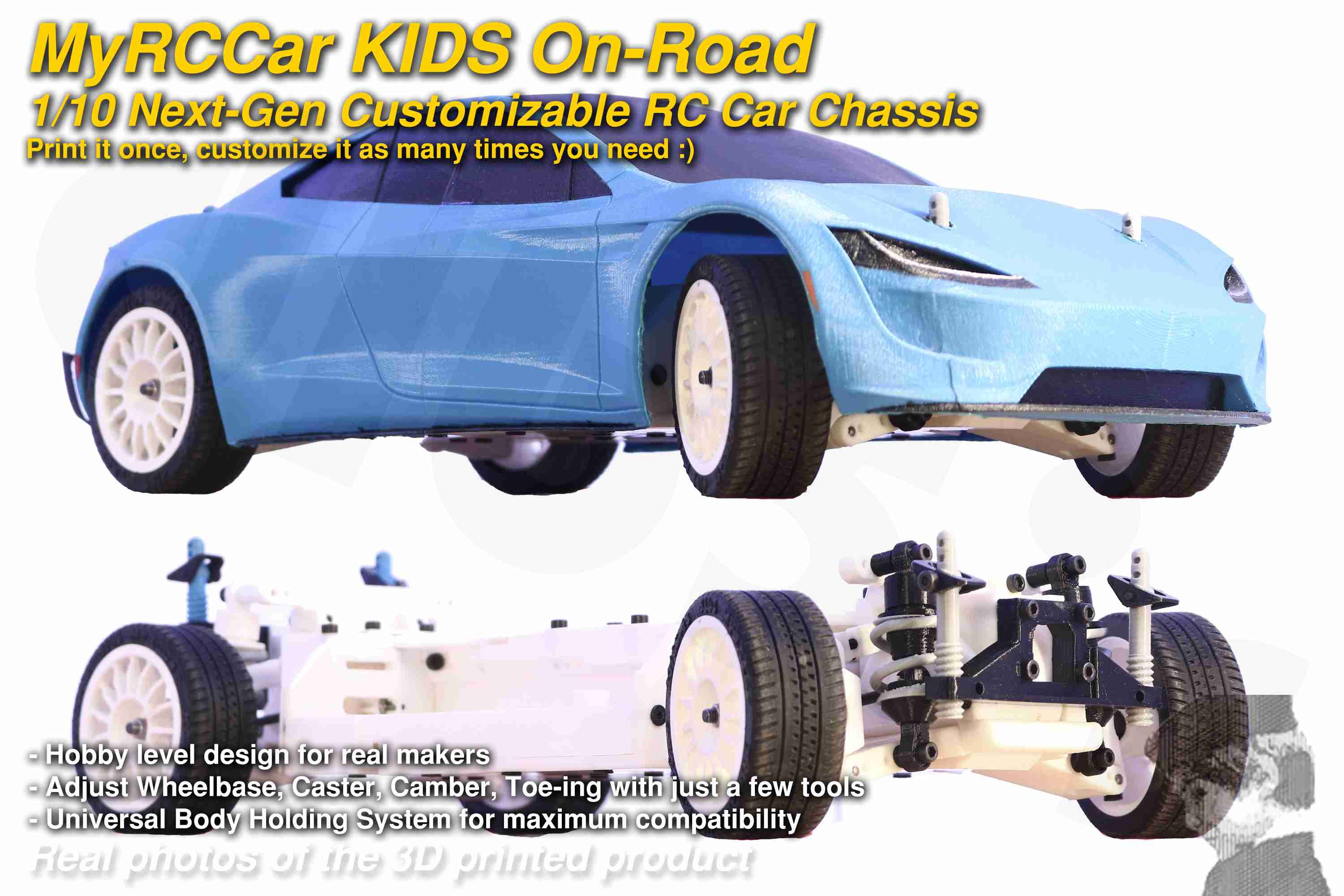 MyRCCar KIDS On-Road Chassis, 1/10 Next-gen RC Car Chassis | 3D models ...