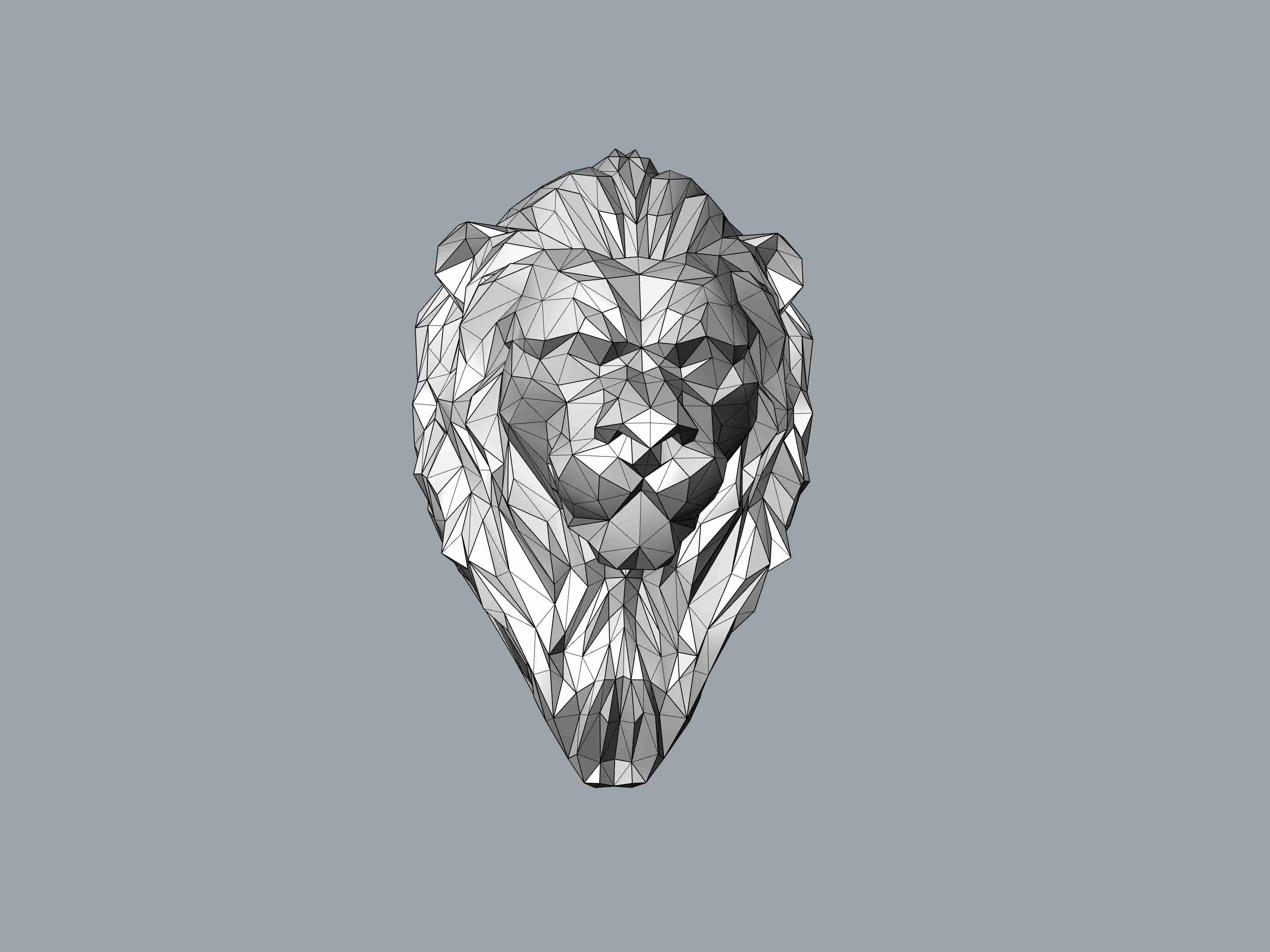 Low poly Lion Face | 3D models download | Creality Cloud