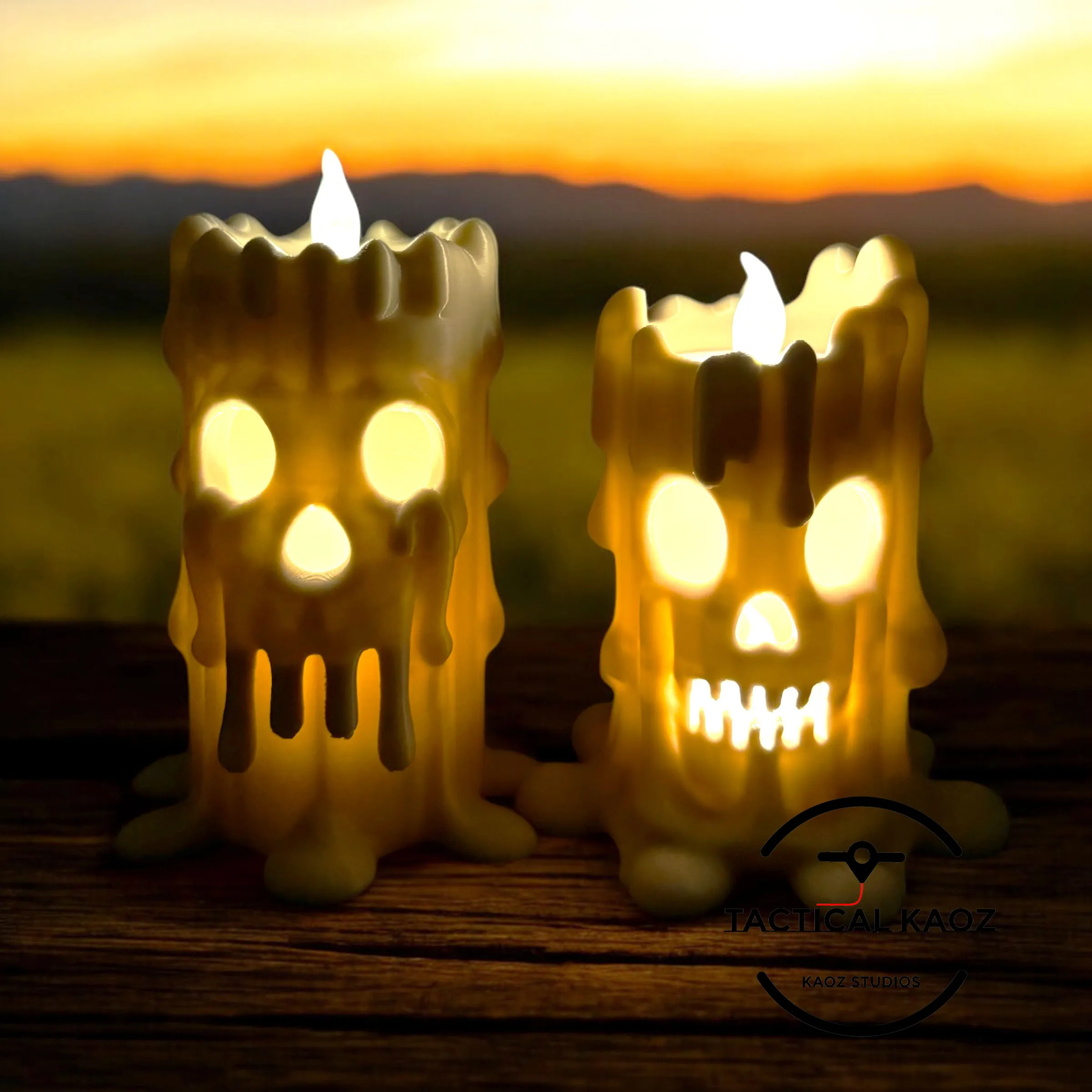 Lighting & Lamps STL Download - Spooky Melting Skull Candles – Halloween Decor Tea Light Caby ...