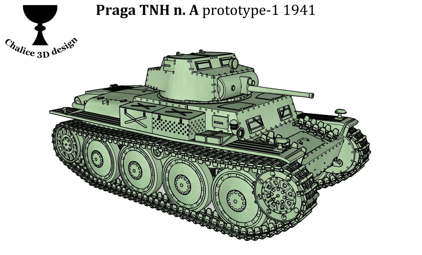 Vehicles & Machinery STL Descarga - Praga TNH n. A / Pz.Kpfw. 38(t ...