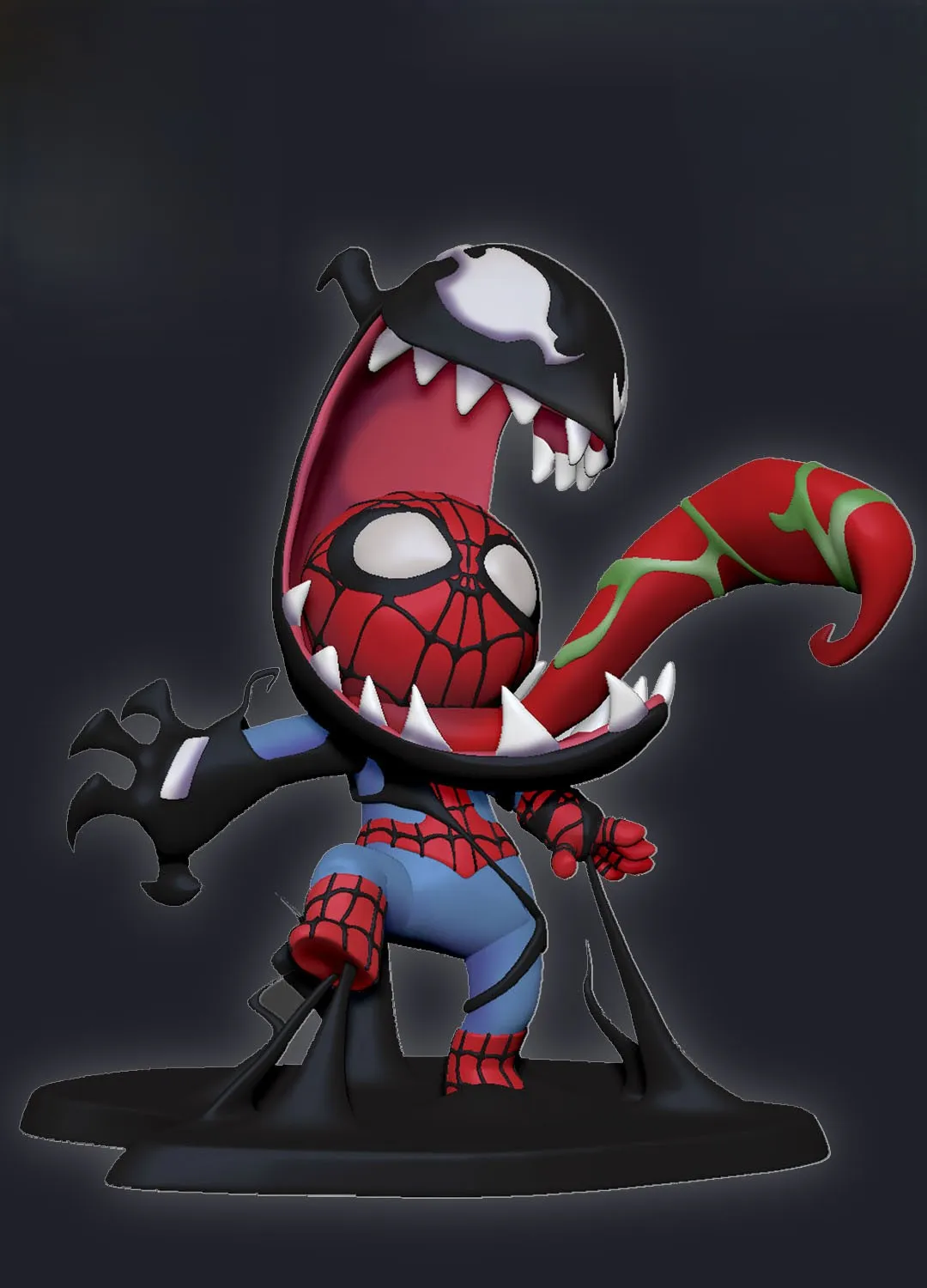 Sculptures & Artworks STL Download - Venomized Spider-Man Chibi ...
