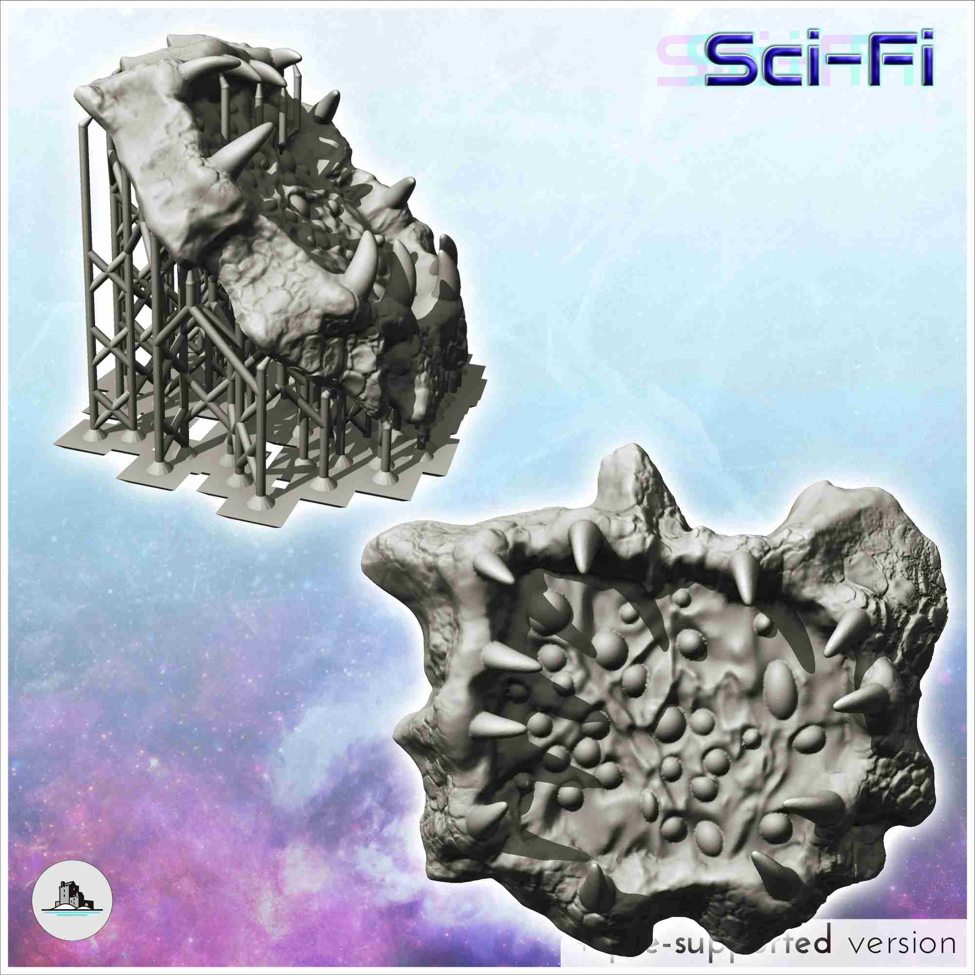 Acid puddle with alien creature with teeth (8) - miniatures | 3D models ...