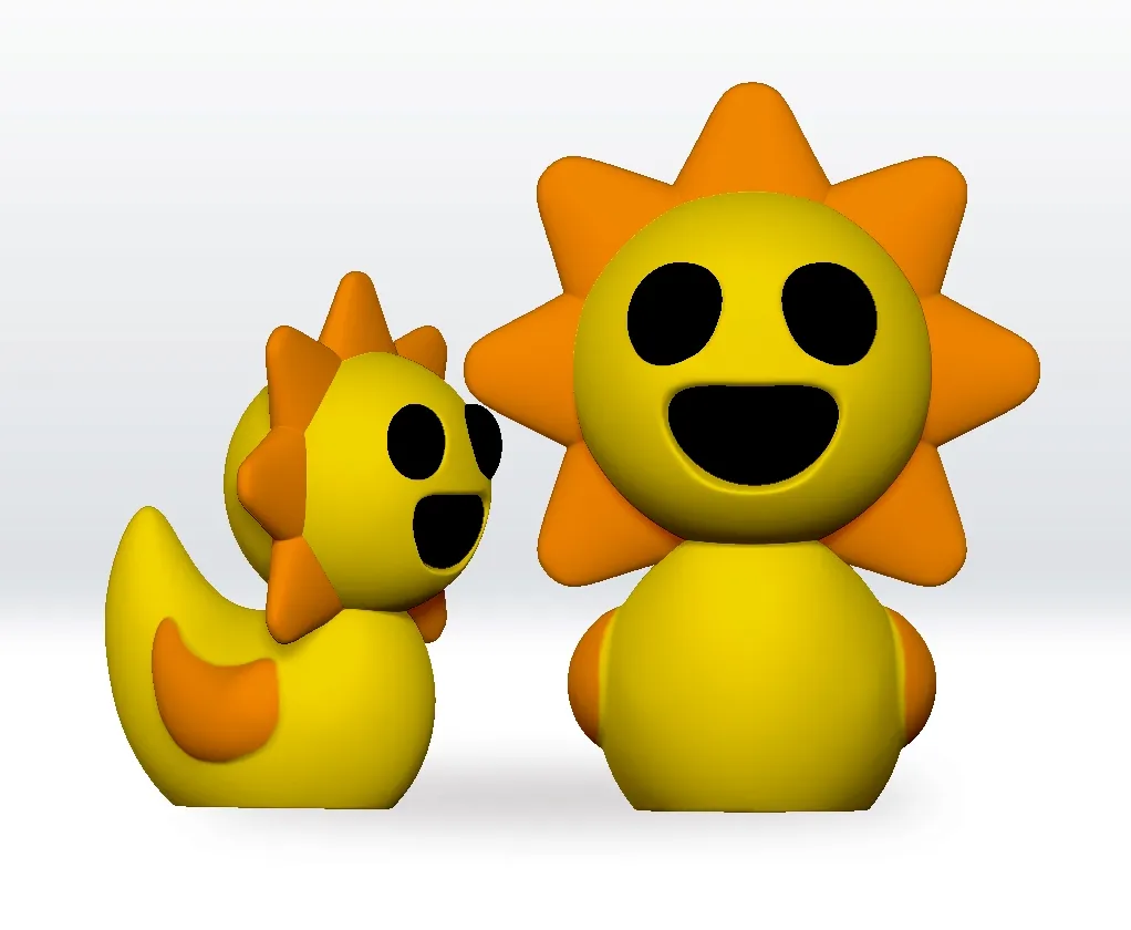 Characters & Creatures STL Download - Sprunki Mr Sun Duck STL, 3mf, Obj ...