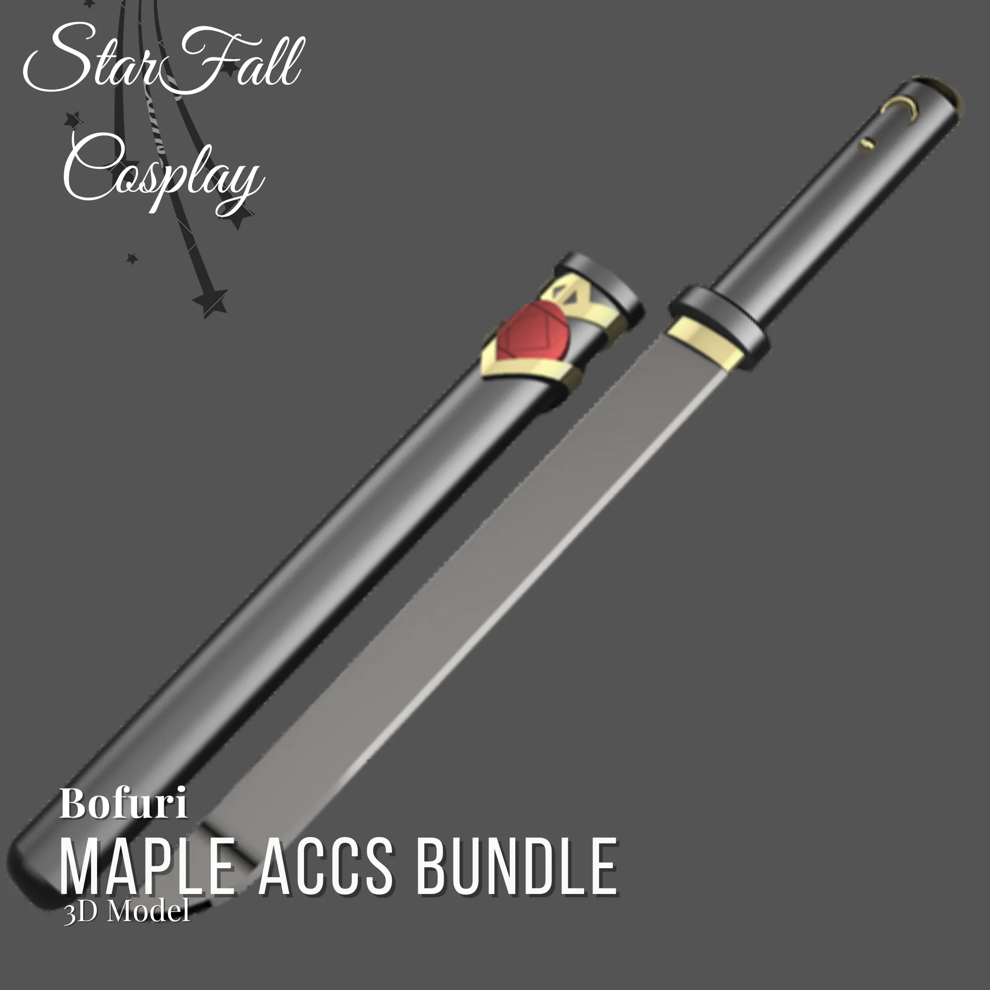 Cosplay STL Download - Maple Accessory Bundle 3D Models Bofuri ...