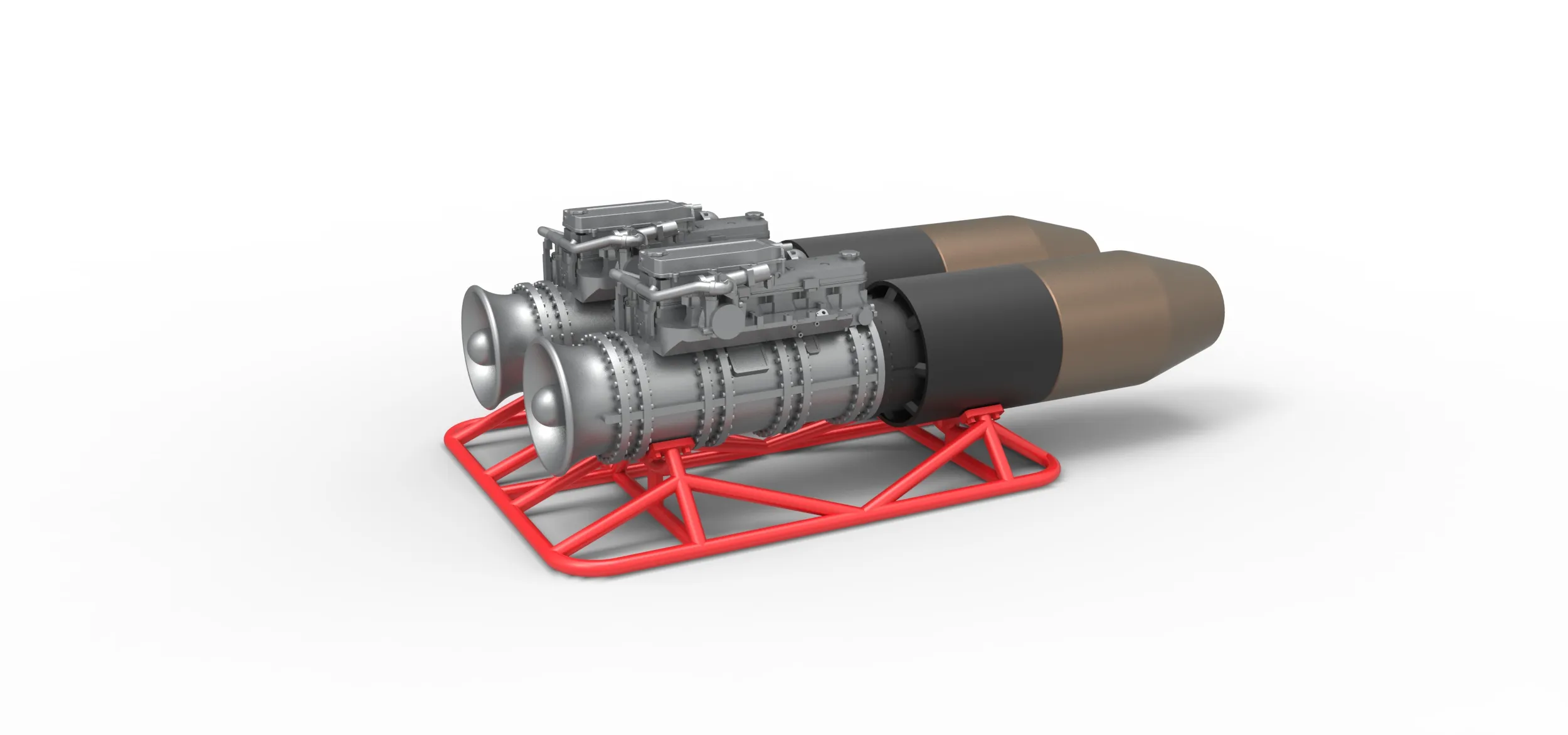 Other STL Download - 2 Jet engines on the frame Scale 1:25by 3DTechDesign