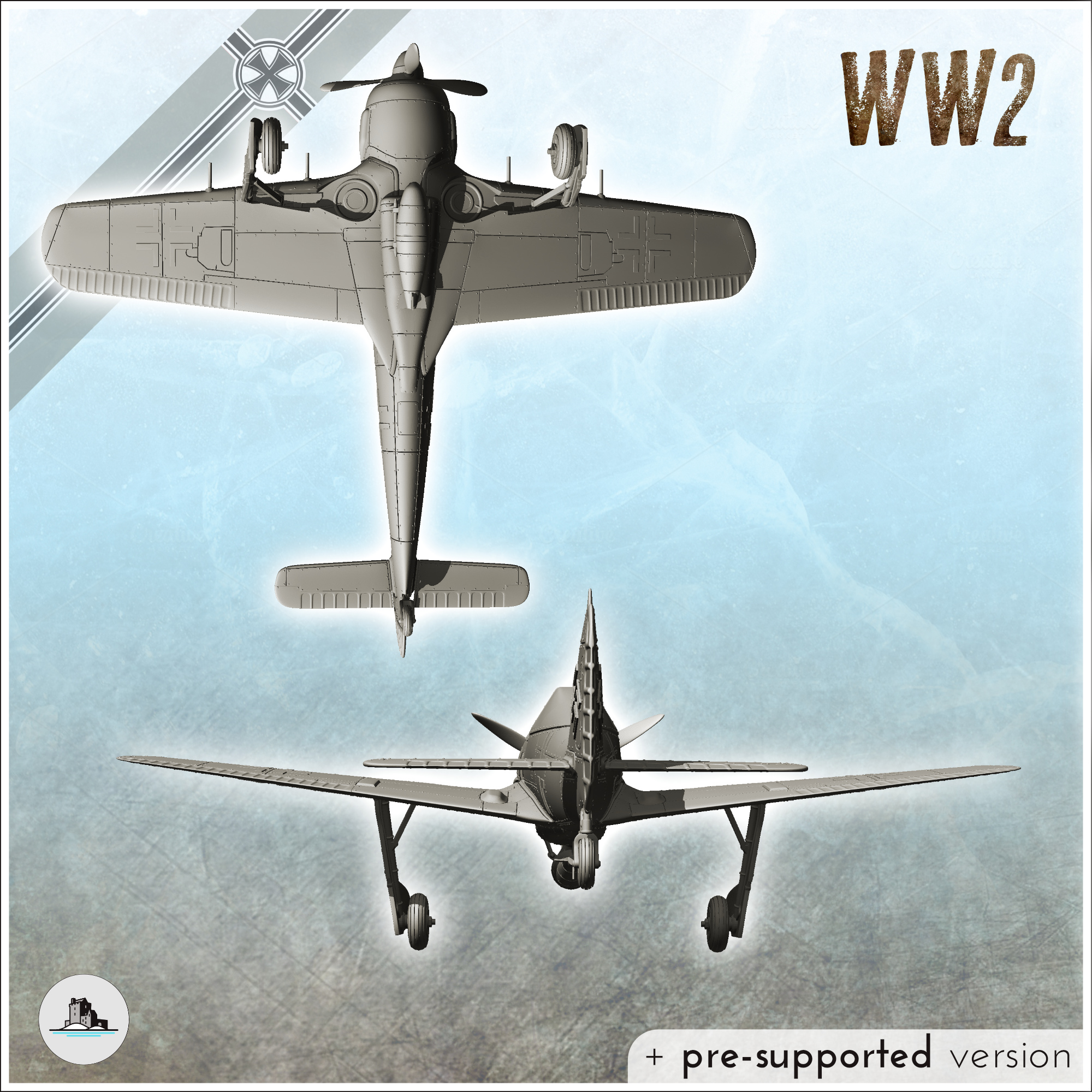 Focke-Wulf Fw 190 - WW2 Terrain plane aircraft diaroma | 3D models ...