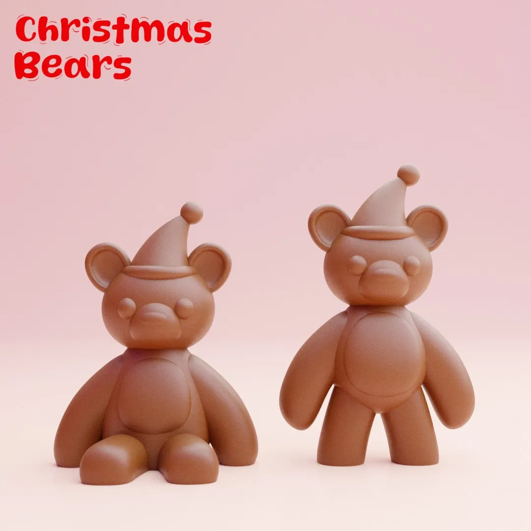 Other STL Download - cute christmas teddy bears for decoration or ...