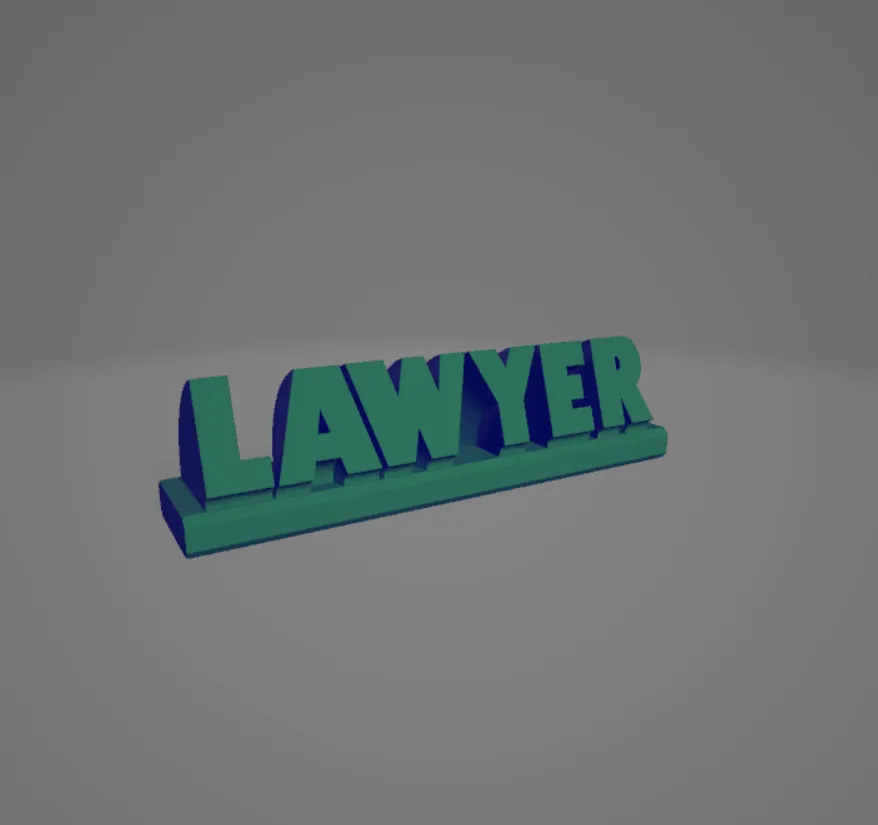 Other STL Download - Lawyer Table Nameplateby 3D Artist