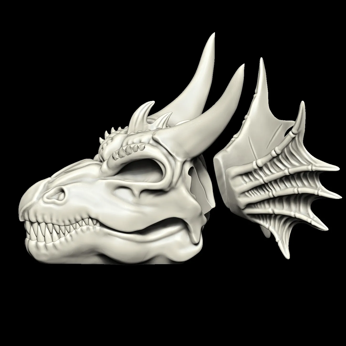 Characters & Creatures STL Download - Dragon SKULL -skeletonby ArtistVN