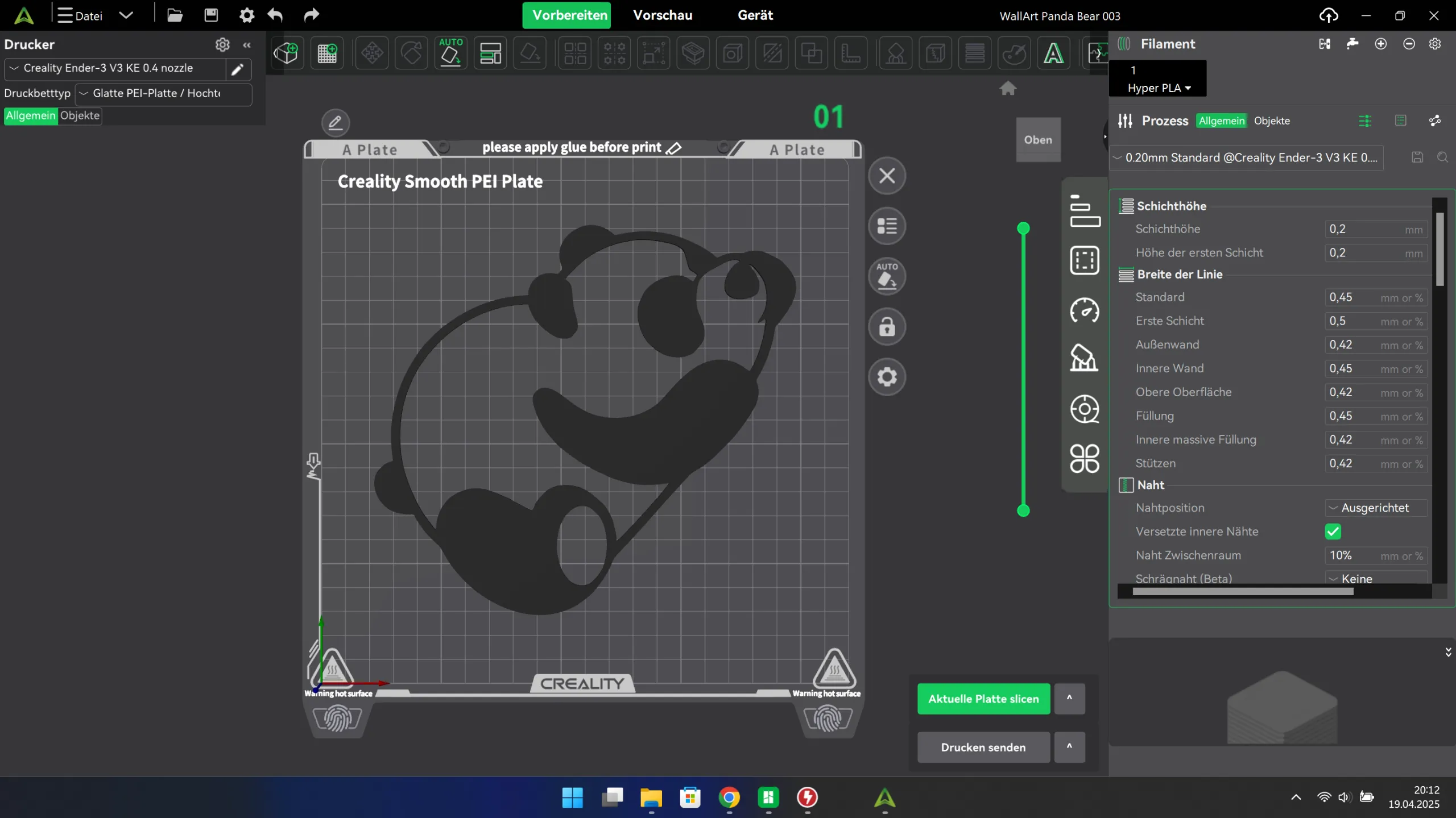3D Printer Files | 3MF File | WallArt Panda Bear 003 | Creality Cloud