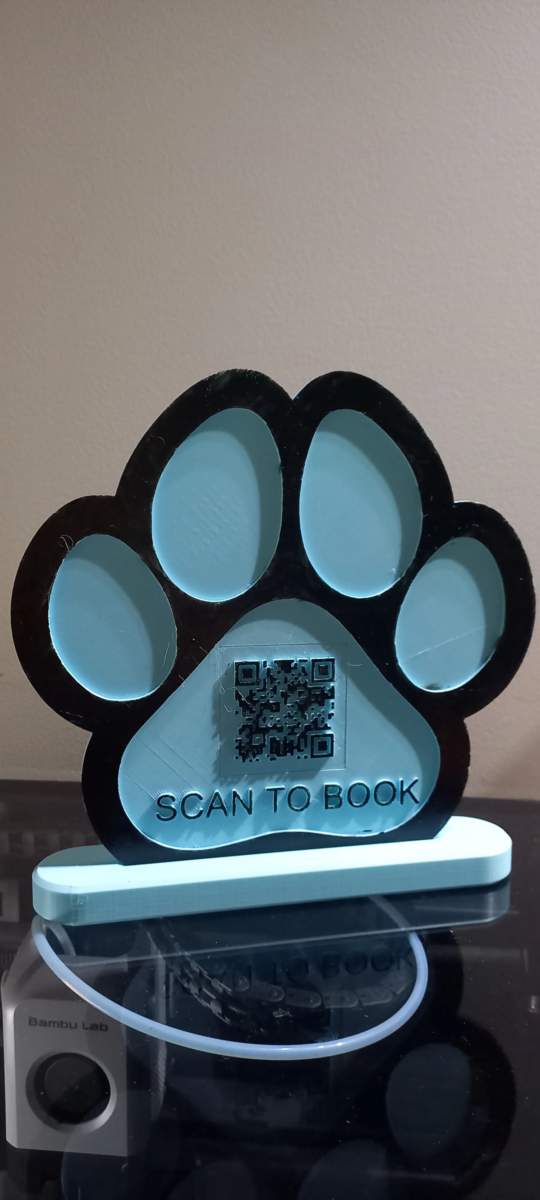 3D Printer Parts STL Download - Qr code Paw for booking, review or ...