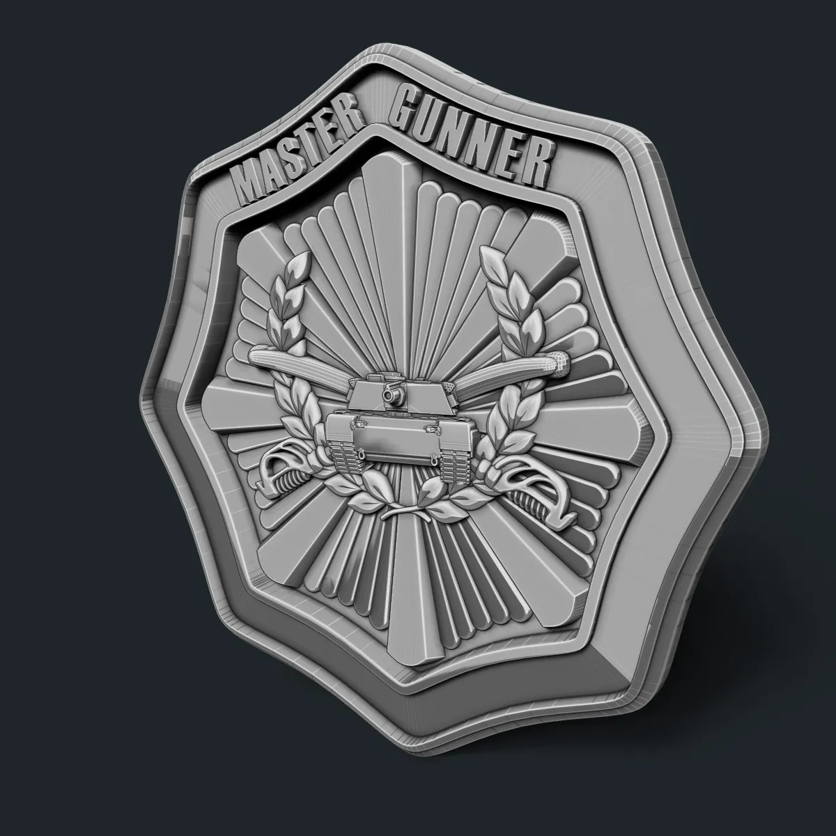 Badges & Coins STL Download - Master Gunner Badge #RoZby RuslanOz