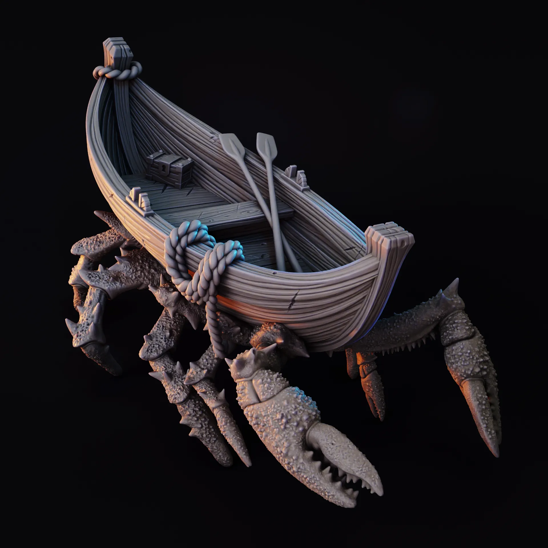 Miniatures STL ダウンロード - Swamp Walker | Monstrous Crab Rowboat - Forge ...