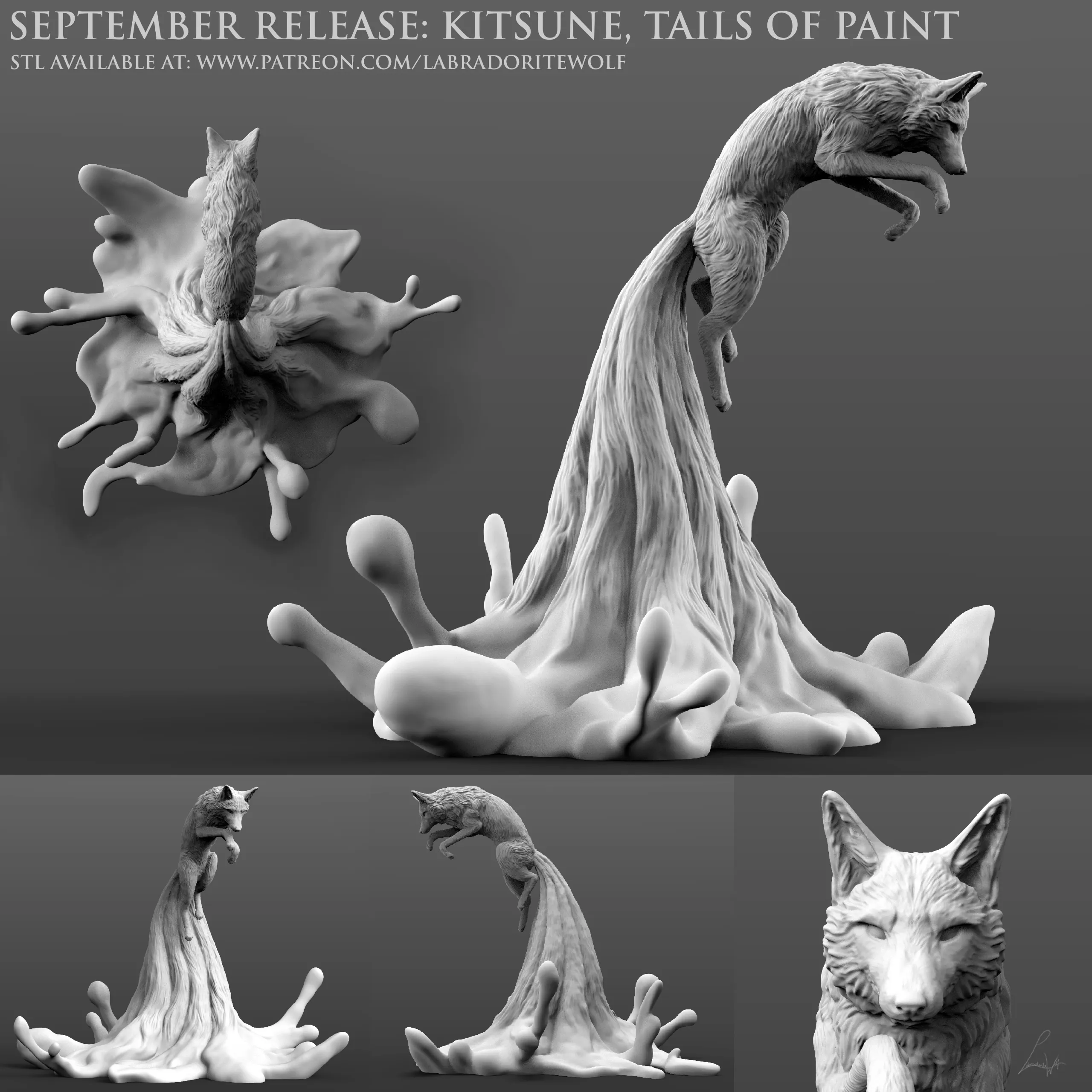 Characters & Creatures STL Download - Kitsune, Tails of Paintby ...