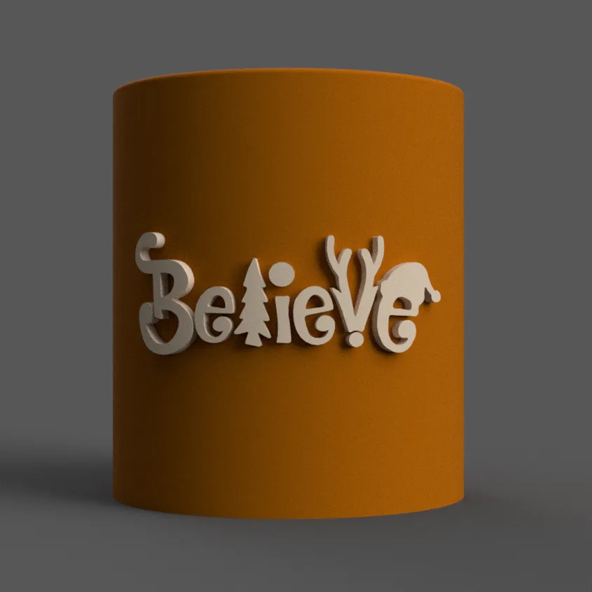 Home Decorations & Ornaments STL Download - candle holder with believe ...