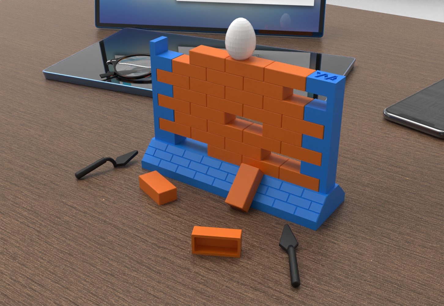 WALL GAME - PUSH THE BRICK GAME (BOARDGAME) | 3D models download ...