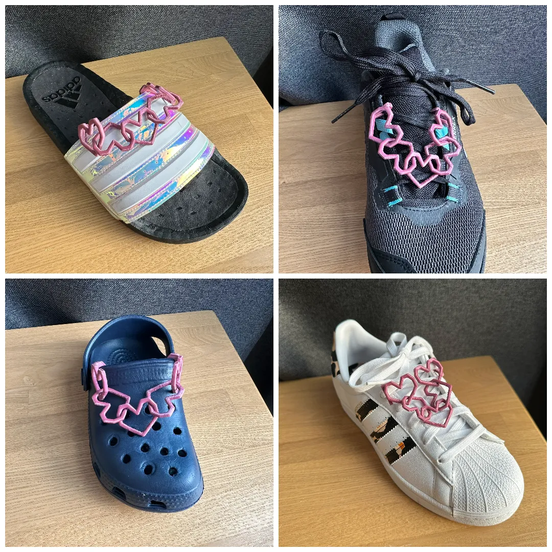 3D Printer Files | 3MF File | Hearts chain shoe charm | Creality Cloud