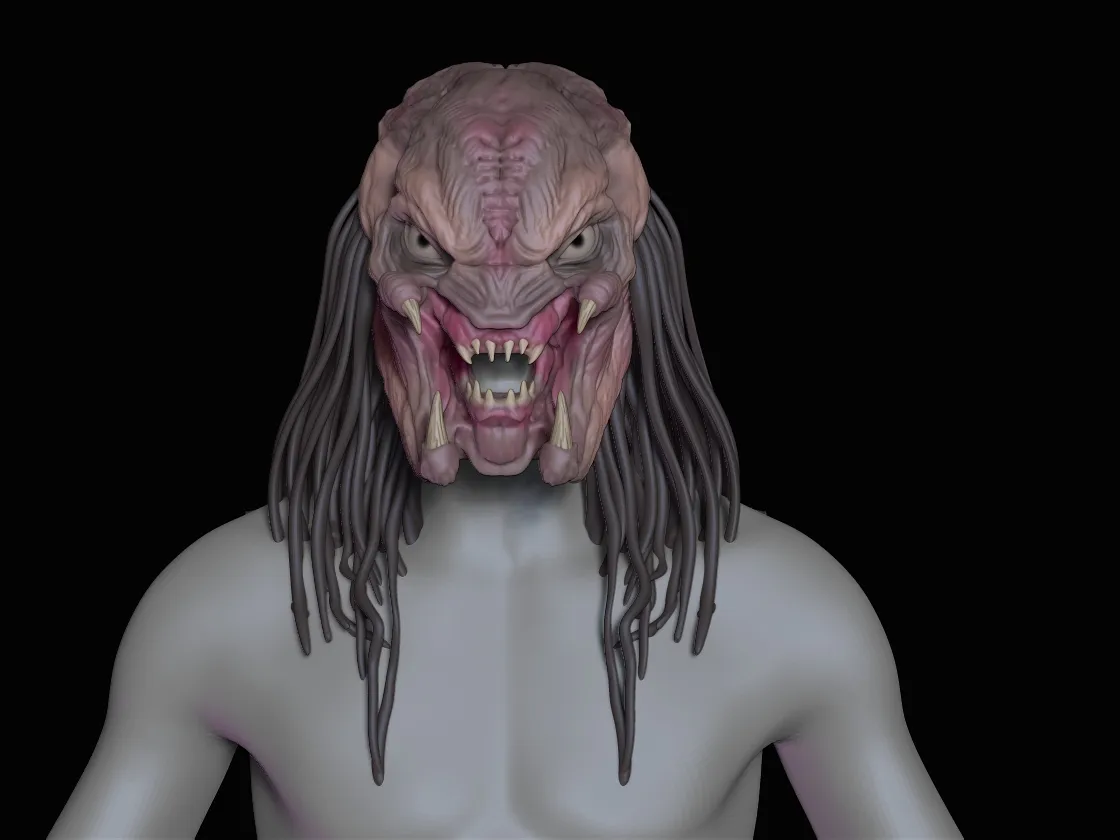 Cosplay STL Descarga - Feral Predator Mask And Head Armour 3d digital ...