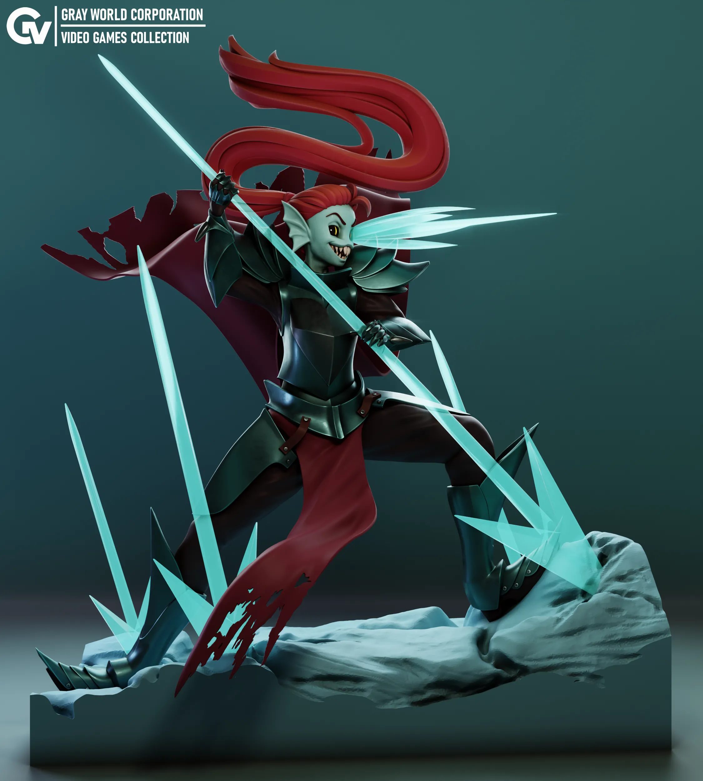 Characters & CreaturesSTL 다운로드 -Undyne | Undertale - Gray World Corporation