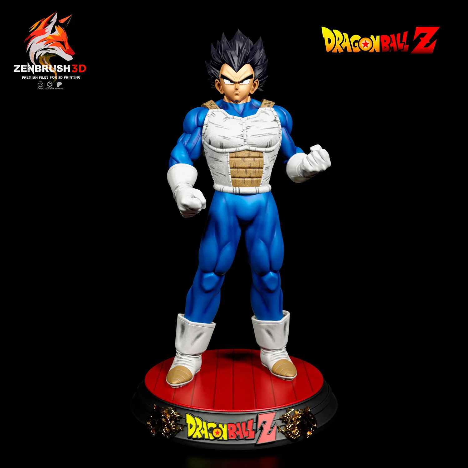 Characters & Creatures STL Download - Vegeta - Dragon Ball STL 3D ...