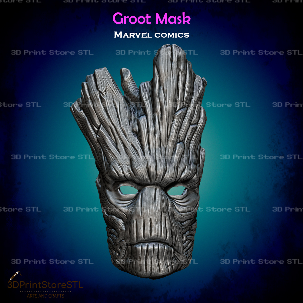 Groot Mask Cosplay Marvel Comics - STL File | 3D models download ...