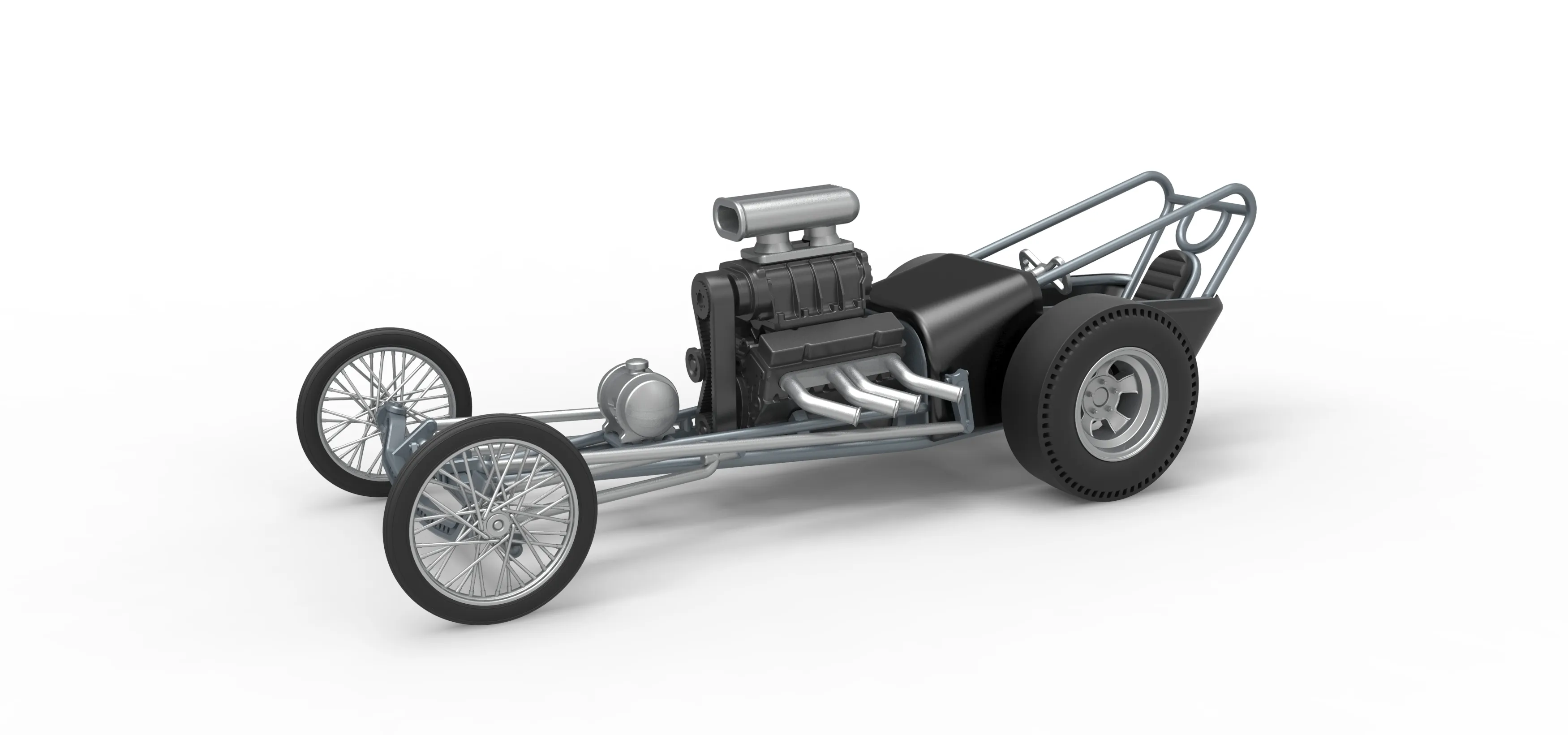 Other STL Download - Front engine vintage dragster with V8 Version 3 ...