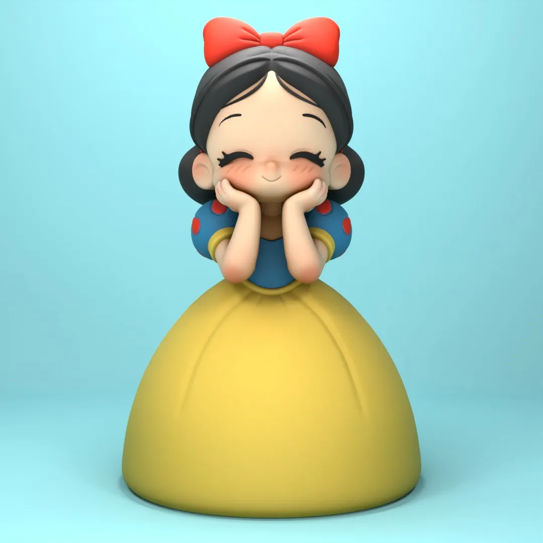 Free Characters & Creatures STL Download - Snow white chibiby Papermoon3D