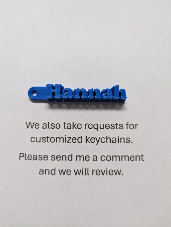 Jewelry & Accessories STL Download - Hannah Keychainby Trash Can Guy